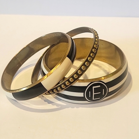 Mud Pie | Jewelry | Mudpie Chelsea Initial E 3 Bangle Set | Poshmark